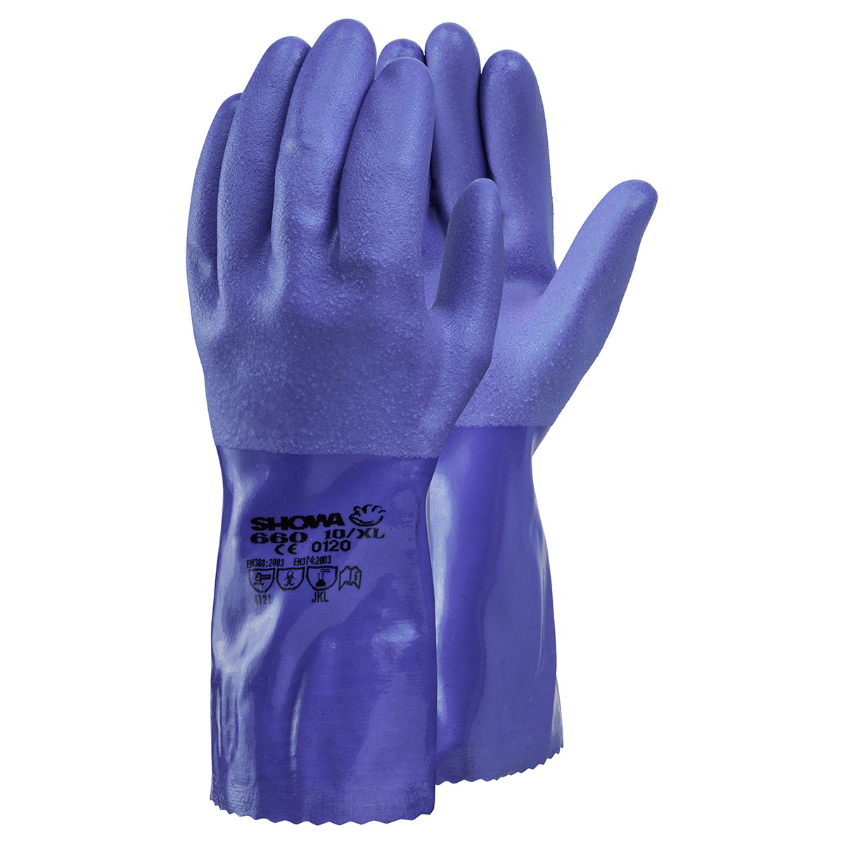 Showa Blue PVC Gauntlet, 12" long | Hazchem