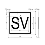 250 X 250mm SV Embossed Stainless Steel Sign