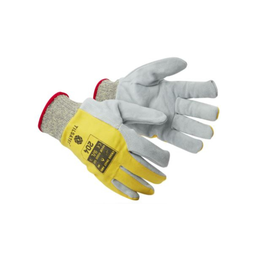 Medium Duty FR Backed Cut Level F Leather Palm Gloves