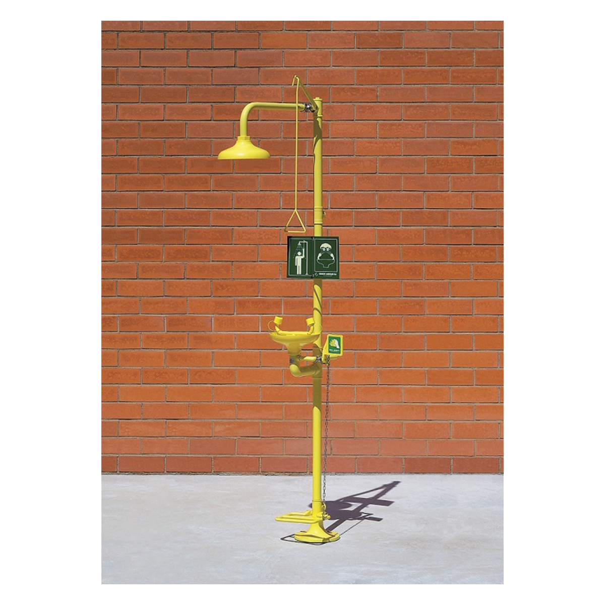 Floor Mounted Emergency Shower With Treadle Operated Eyewash